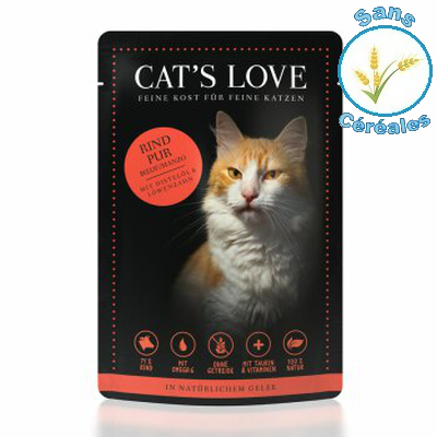 Avis Cat's love adulte boeuf pur sachet pâtée chat