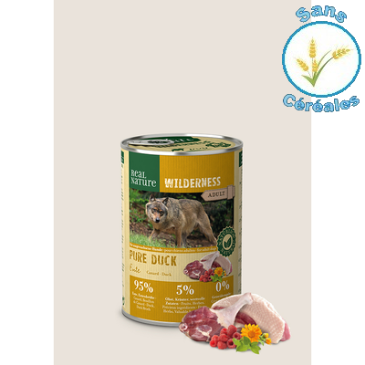 Avis Real nature wilderness boite pure duck adult pâtée chien